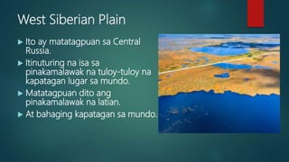 Mga pangunahing talampas, kapatagan , steppe at | PPTX