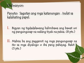 Mga pangungusap na walang tiyak na paksa | PPTX