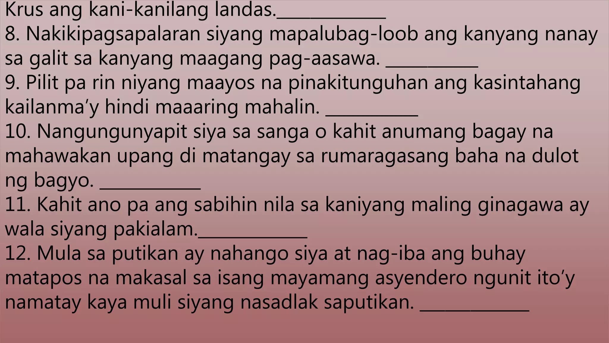 Mga panloob at panlabas na tunggalian | PPTX