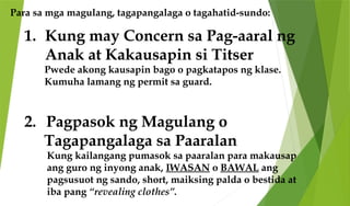 MGA PANUNTUNAN SA PAARALAN At silid-aralan.pptx