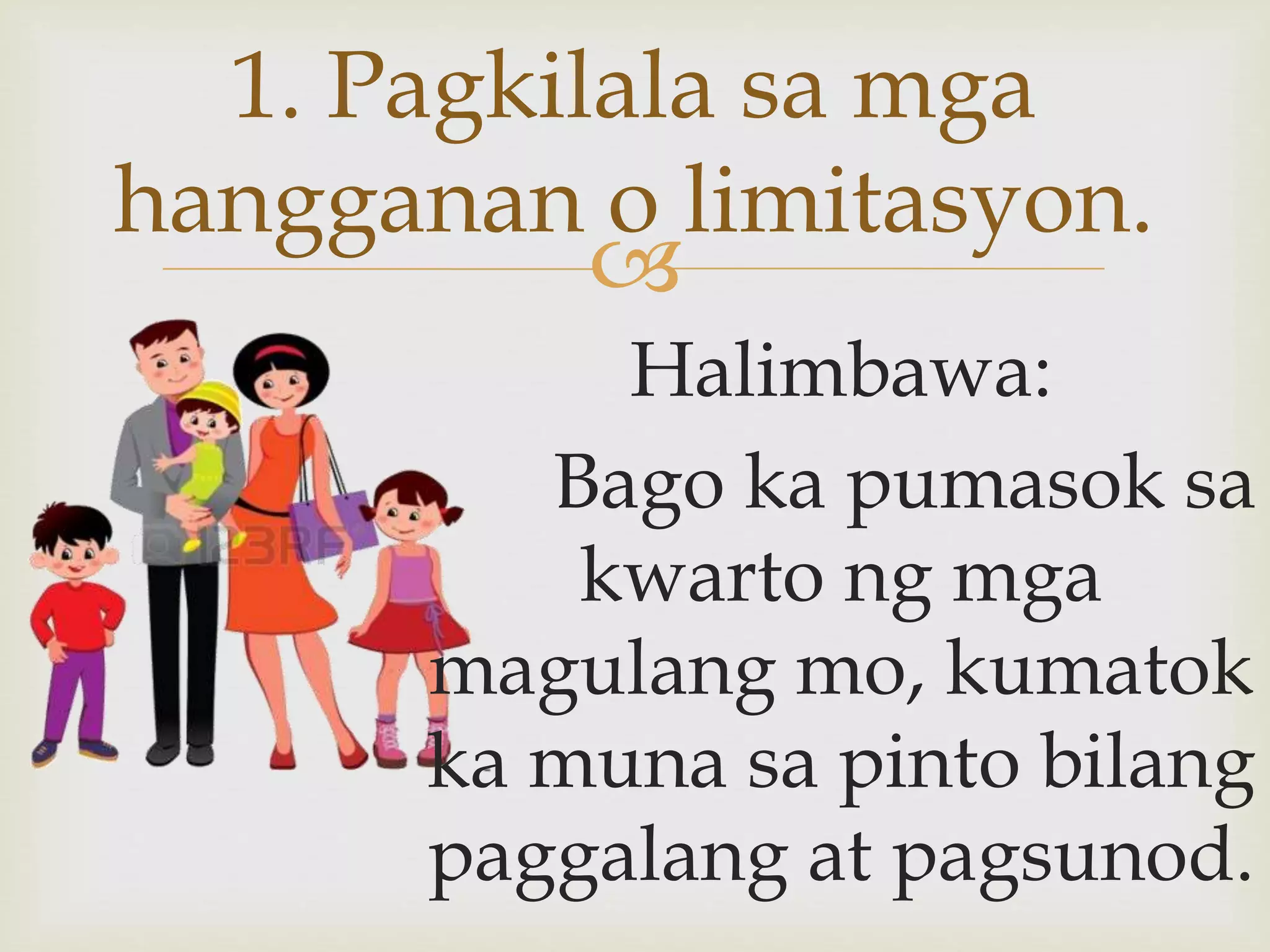 Mga paraan ng pagpapakita ng paggalang at pagsunod sa mga magulang | PPTX