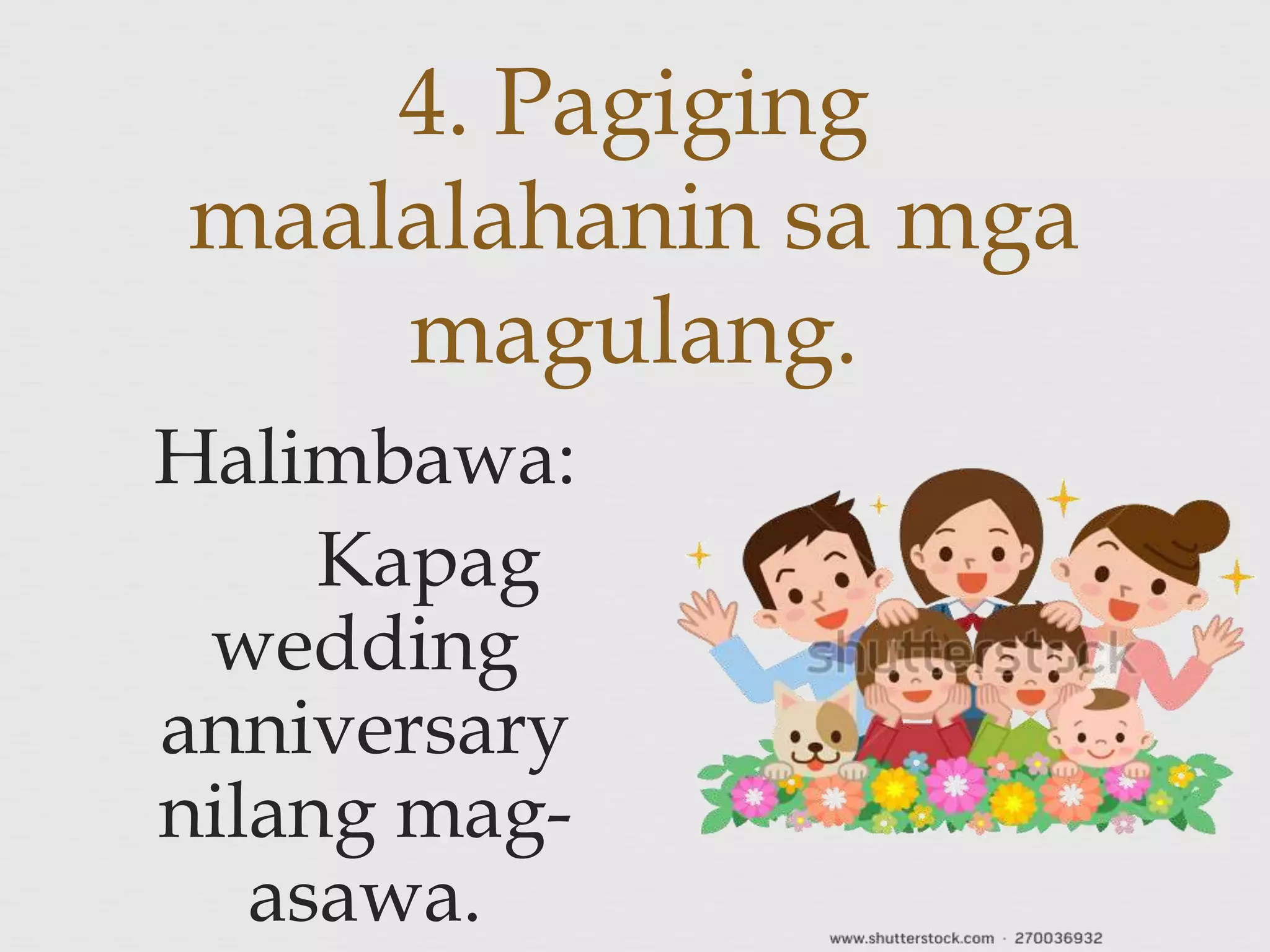Mga paraan ng pagpapakita ng paggalang at pagsunod sa mga magulang | PPTX