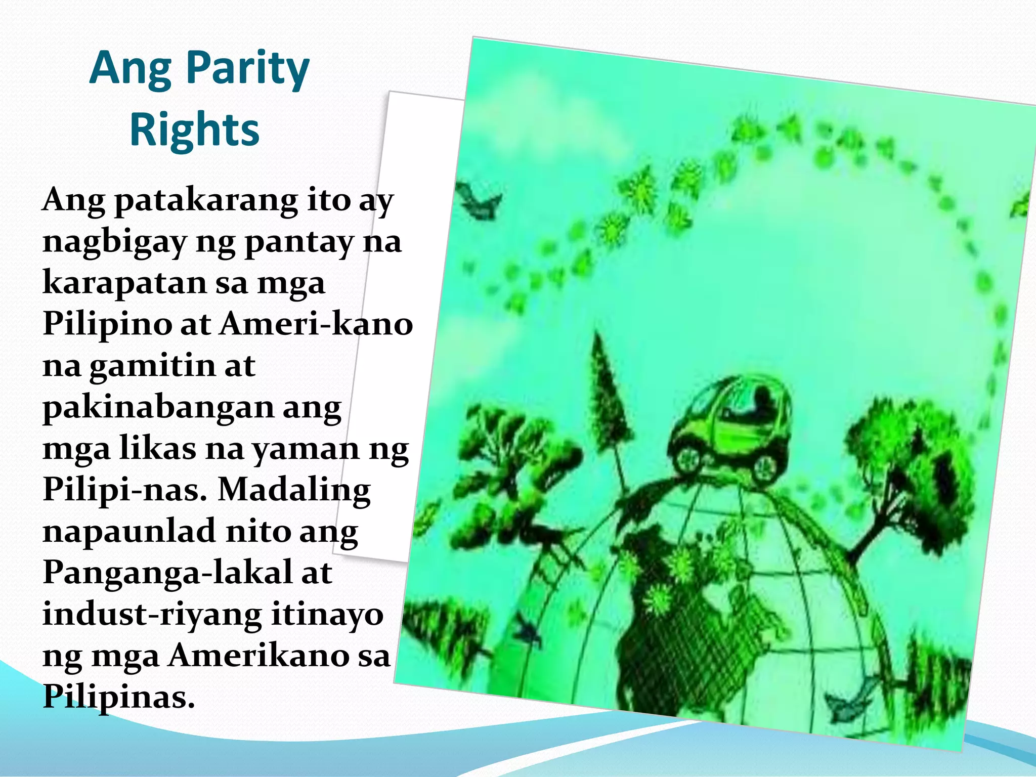 Mga patakarang pangkabuhayan sa panahon ng amerikano | PPTX