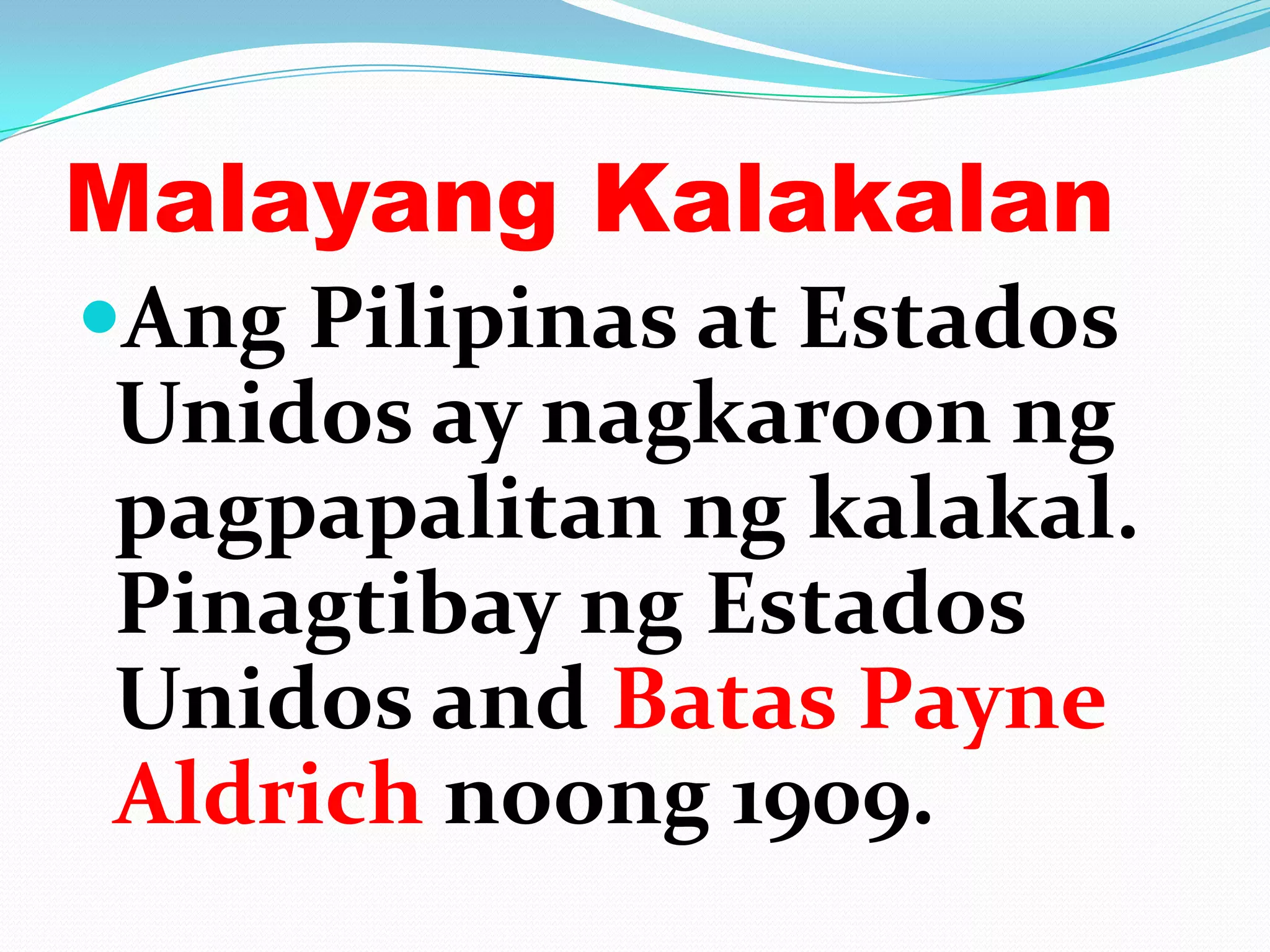 Mga patakarang pangkabuhayan sa panahon ng amerikano | PPTX