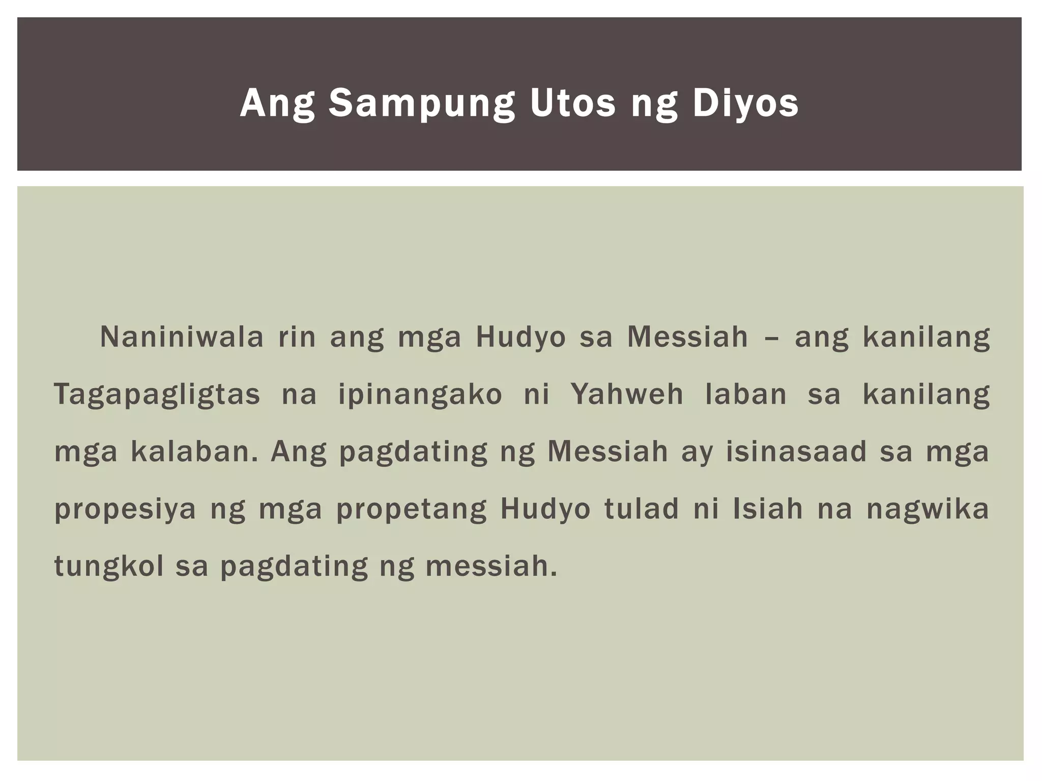 Mga Relihiyong Sumibol sa Kanlurang Asya at Judaismo | PPTX