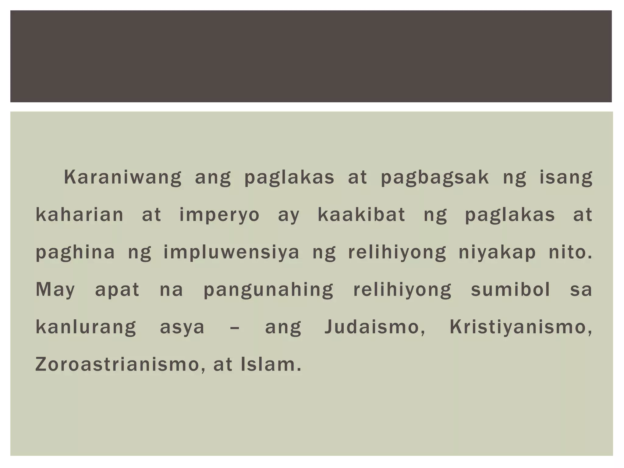 Mga Relihiyong Sumibol sa Kanlurang Asya at Judaismo | PPTX
