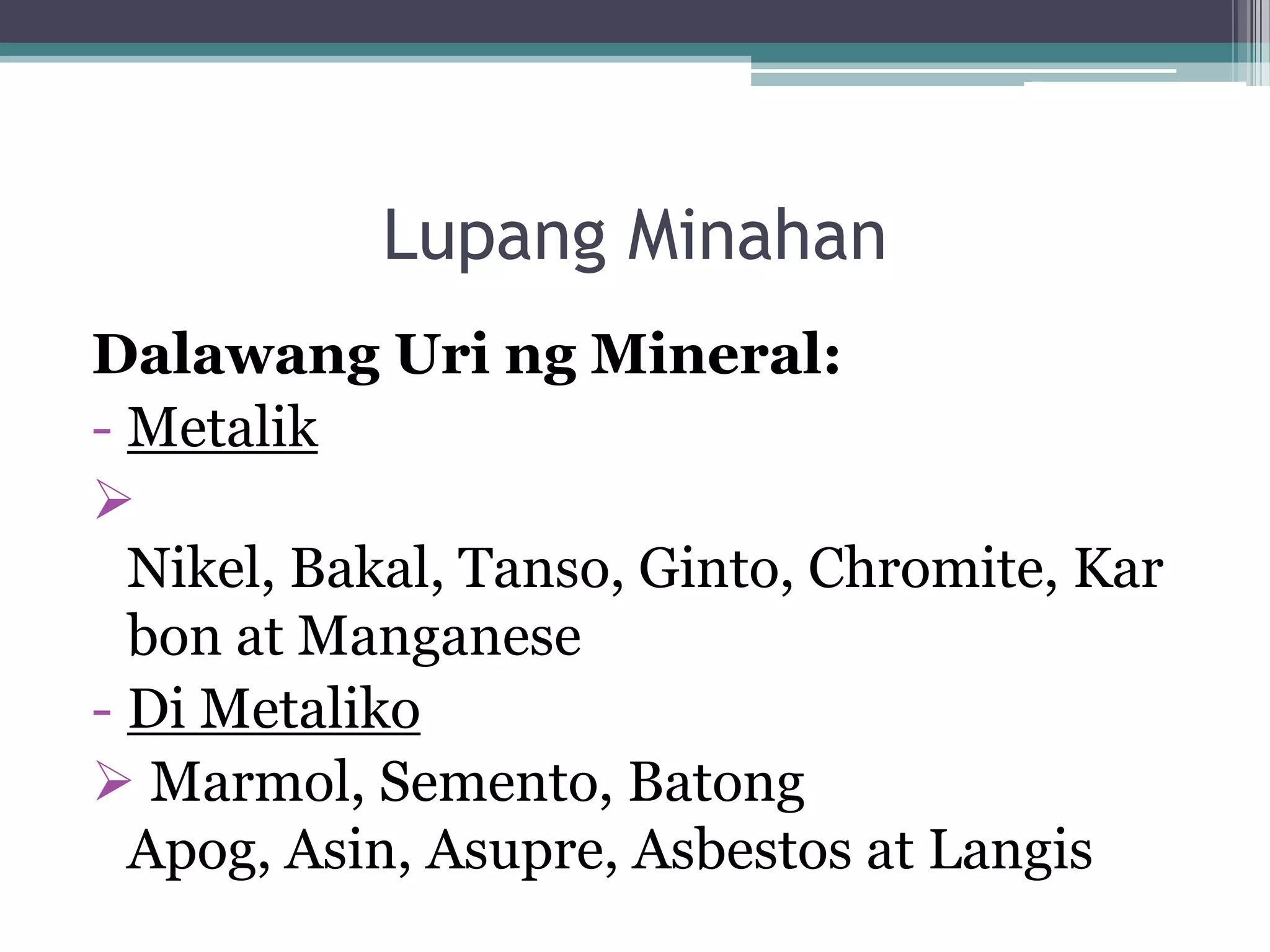Araling Panlipunana I: Mga pinagkukunang yaman ng pilipinas | PPTX