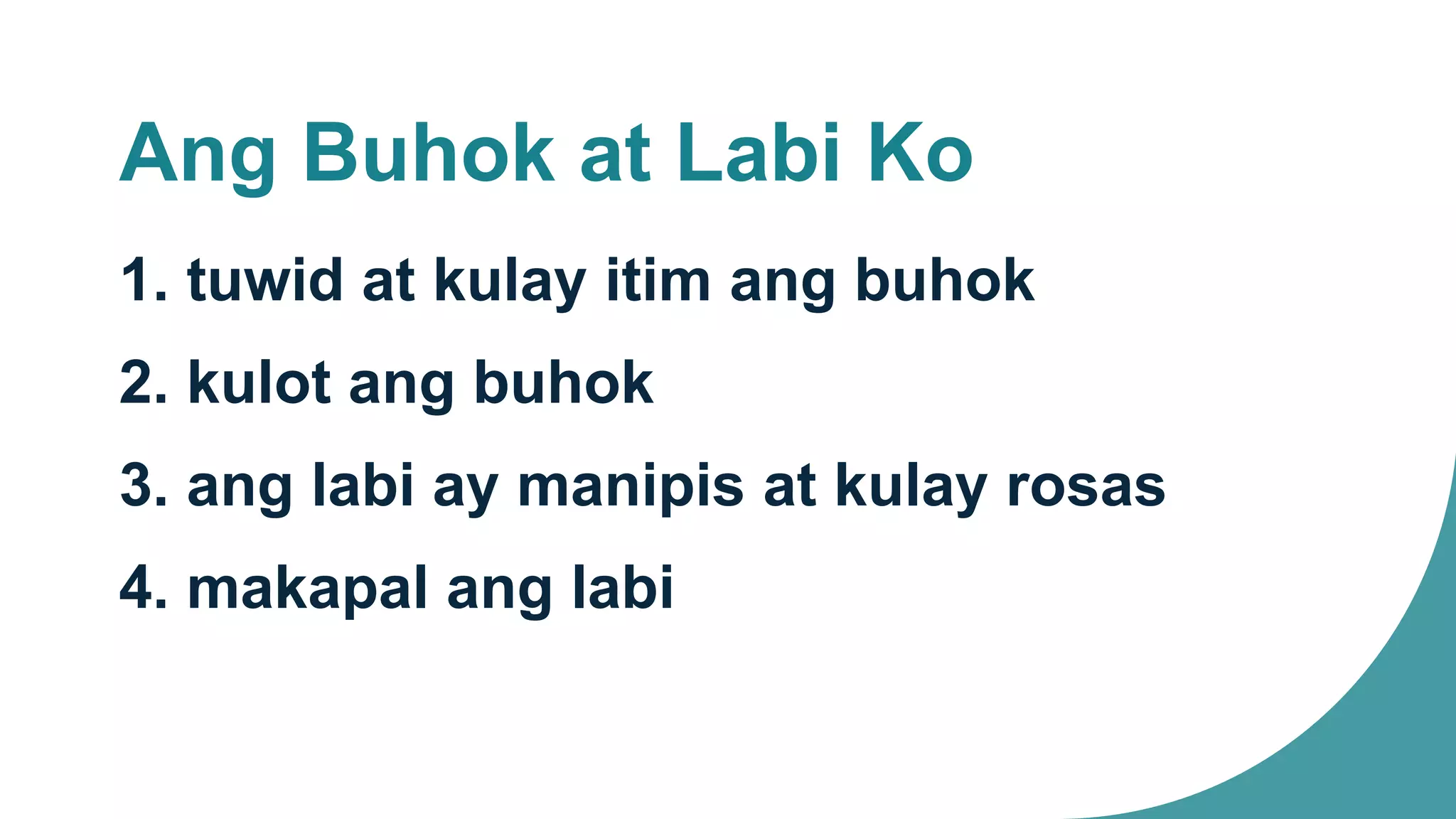 Mga Pisikal na Katangian ko Bilang Pilipino | PPTX