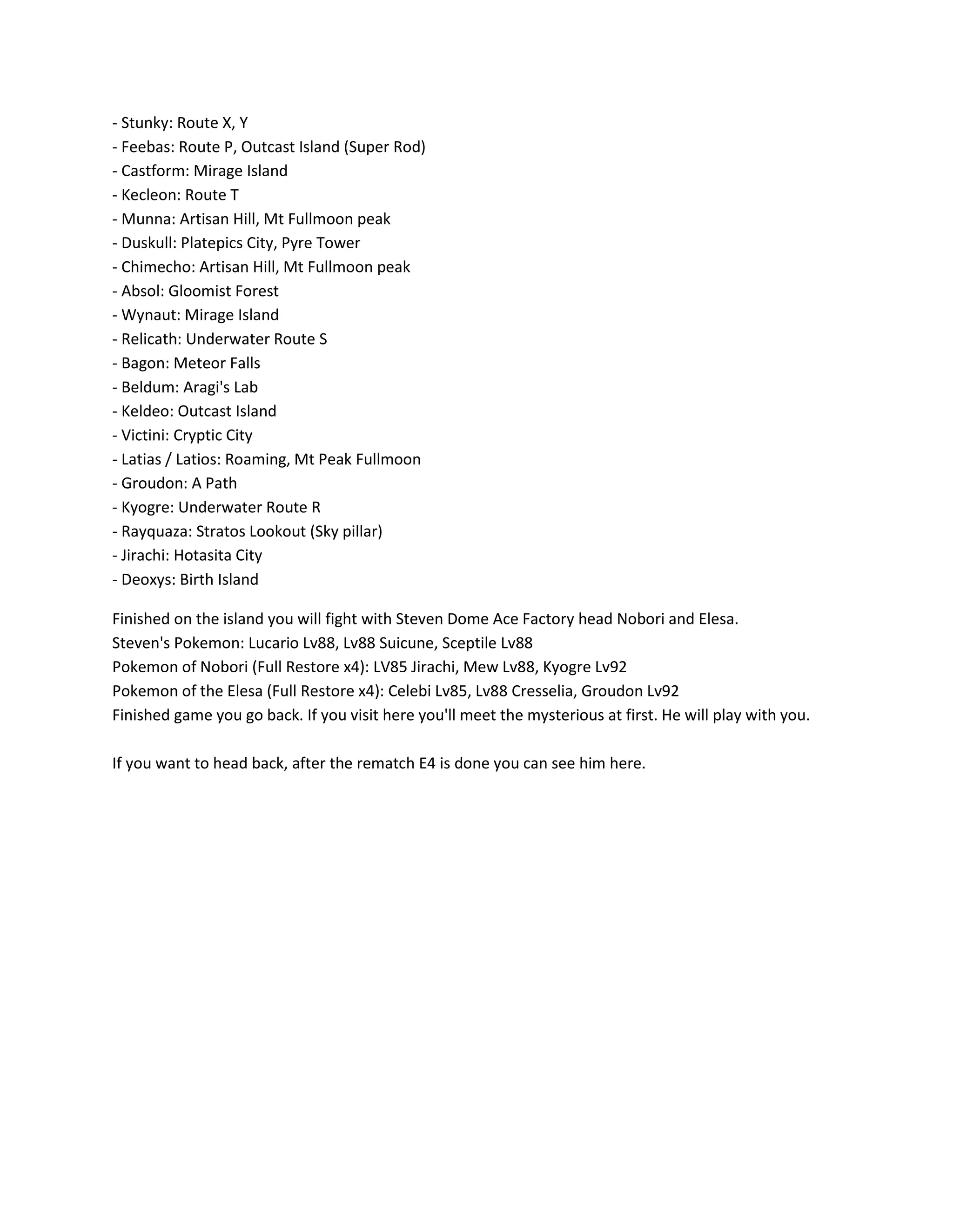 Mga pokemon flora sky jan ito na ung wlk through guide after ng kyogre at groudon event | PDF