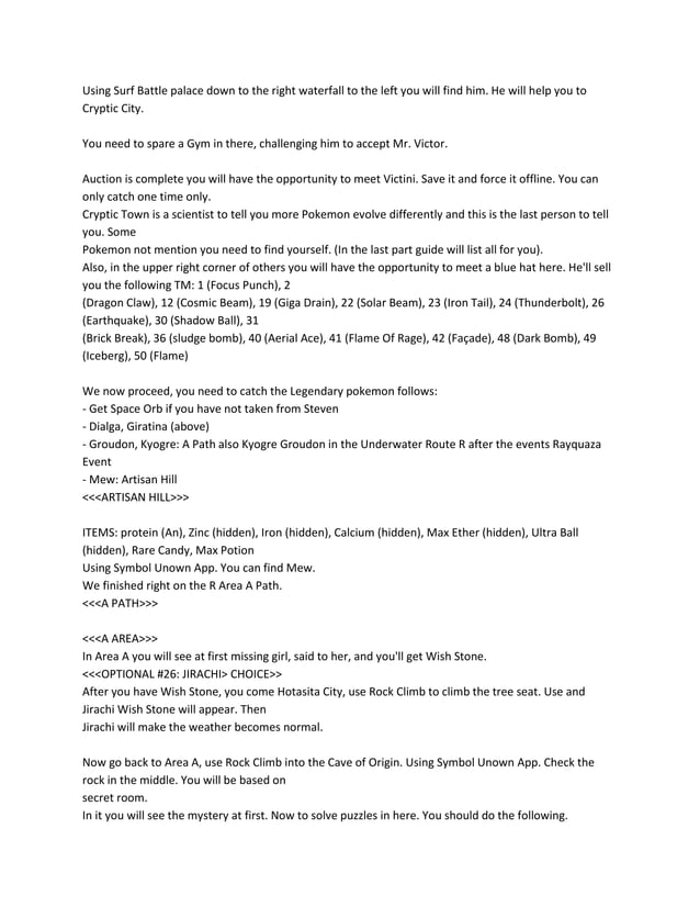 Mga pokemon flora sky jan ito na ung wlk through guide after ng kyogre at groudon event | PDF