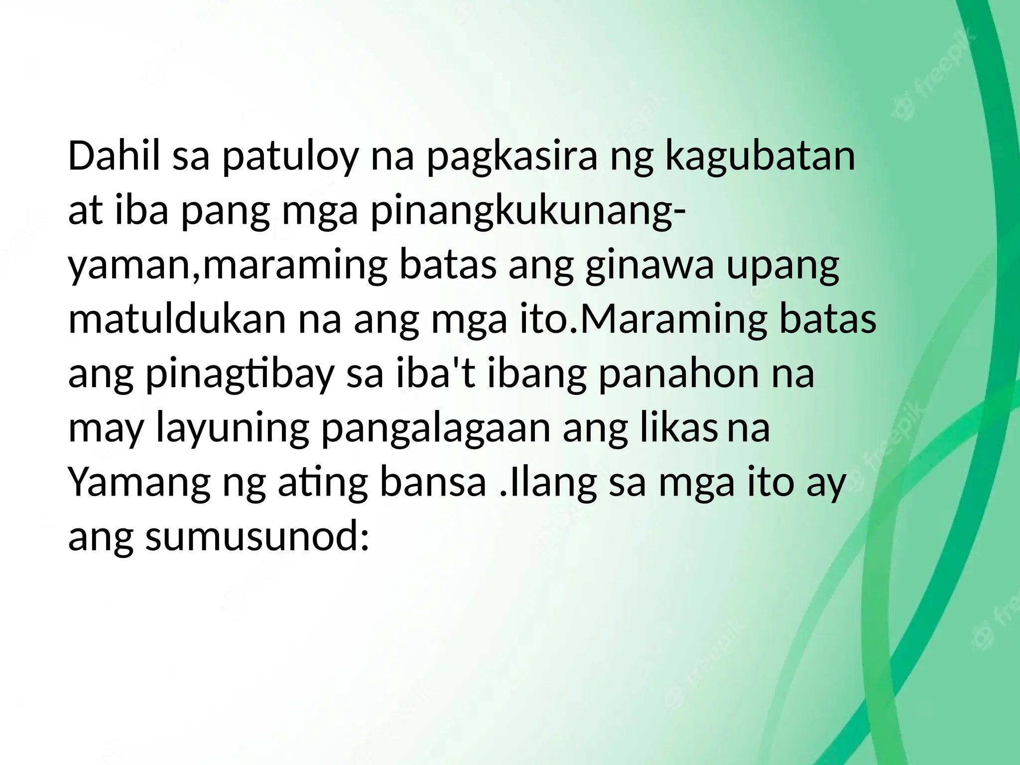 Mga Programa at Pagkilos Upang Mapangalagaan ang Yamang Likas.pptx