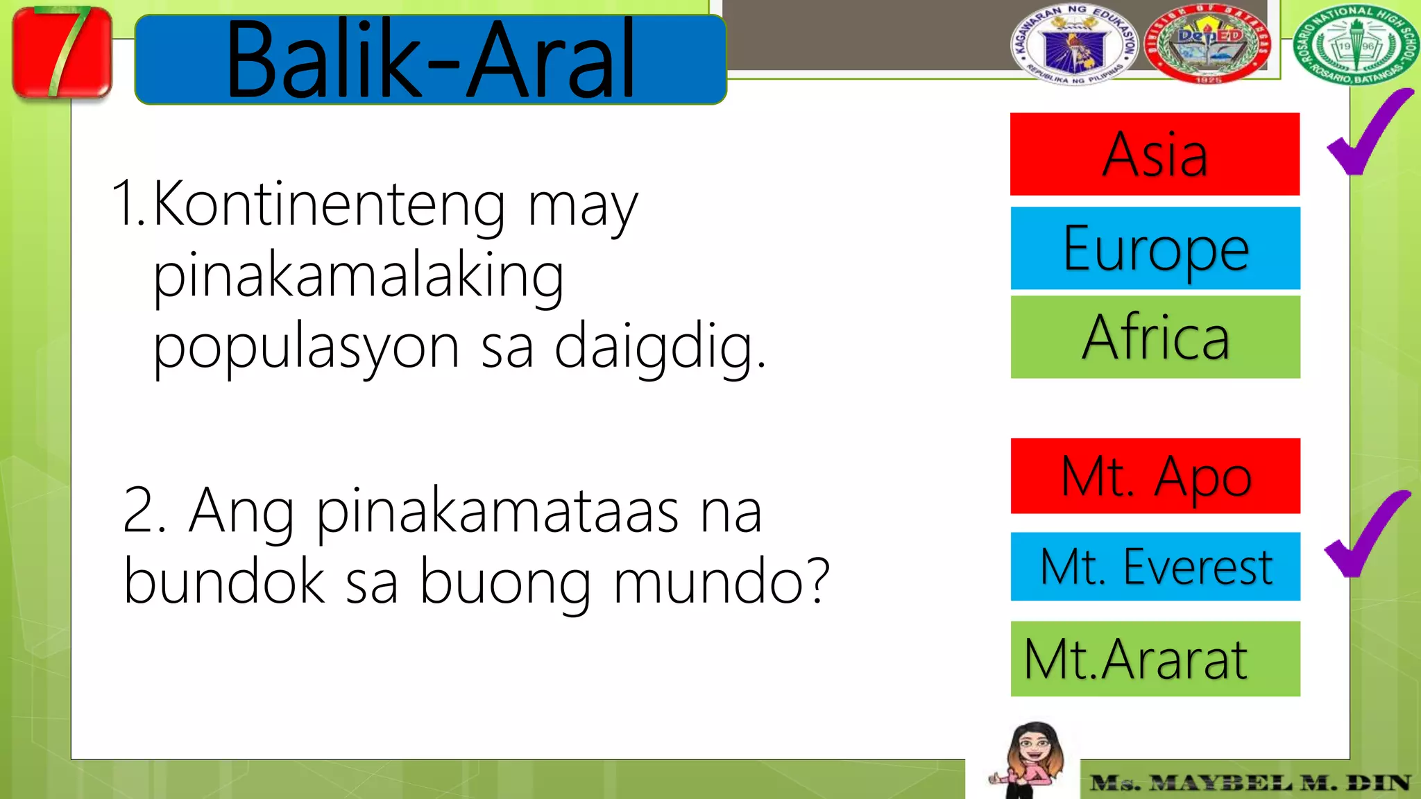 Mga Bansa sa Bawat Rehiyon ng Asya | PPTX