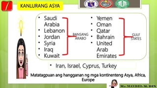 Mga Bansa sa Bawat Rehiyon ng Asya | PPTX