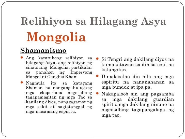 Mga Relihiyon Sa Silangang Asya