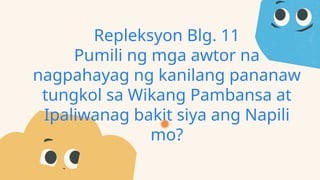 Mga Repleksyon Filipino. 11 [Autosaved].pptx