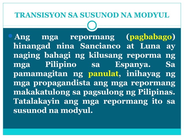 Mga repormista | PPT