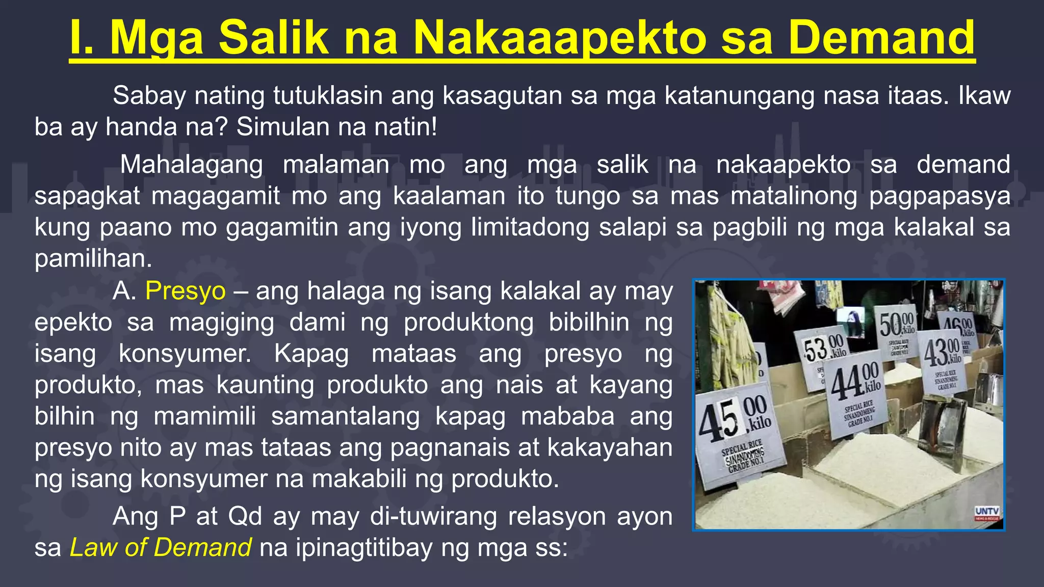 Mga Salik na Nakaaapekto sa Demand | PPTX