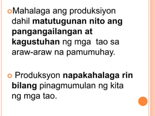 MGA SALIK NG PRODUKSIYON | PPTX