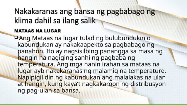 MGA SALIK SA PAGBABAGO NG KLIMA O PANAHON.pptx