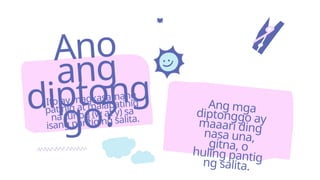 Mga Salitang may Klaster, Diptonggo, at Digrapo - Filipino 3.pptx