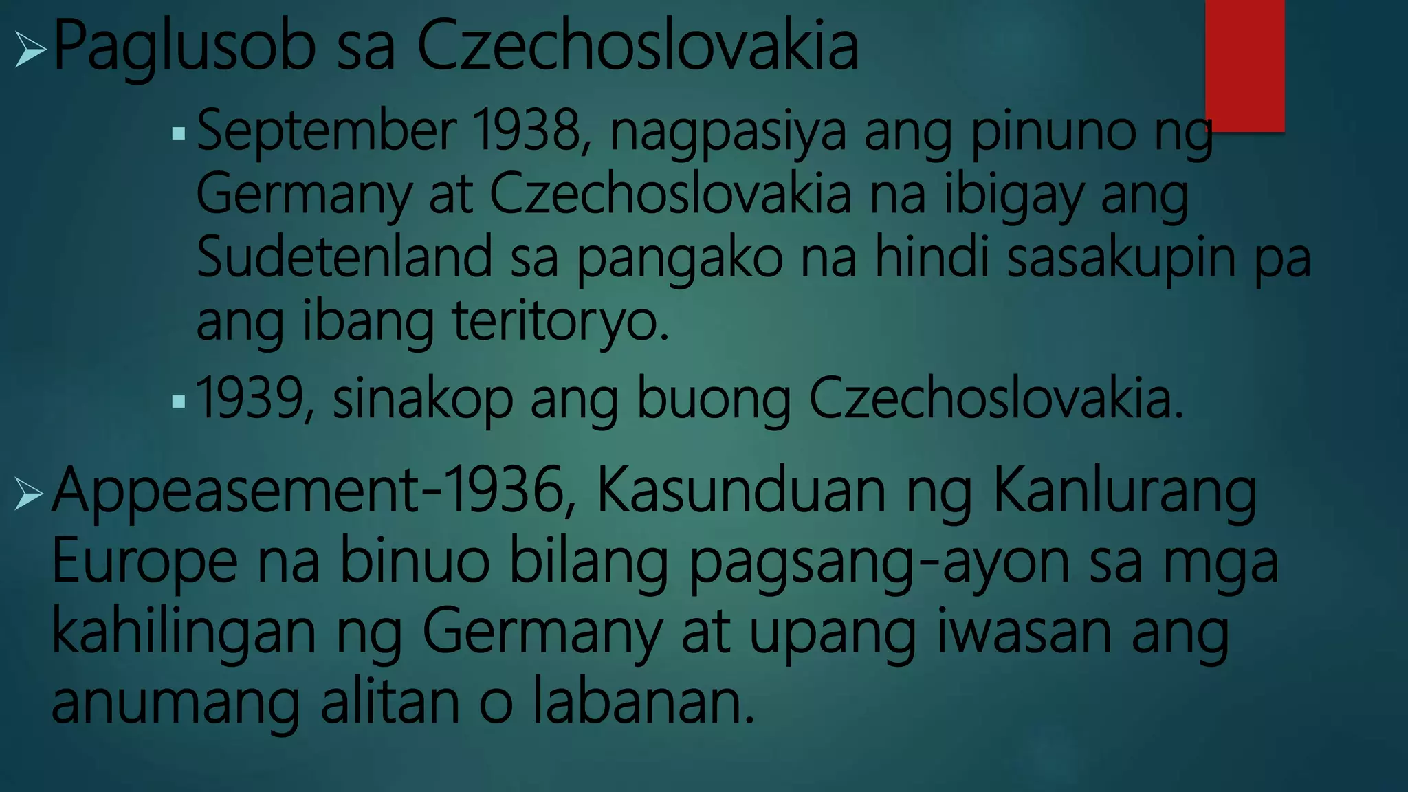 Mga sanhi na nagbigay daan sa pagsiklab ng ikalawang [autosaved] | PPTX