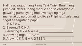 Mga Selebrasyon sa Pilipinas ART5 Module 1.pptx