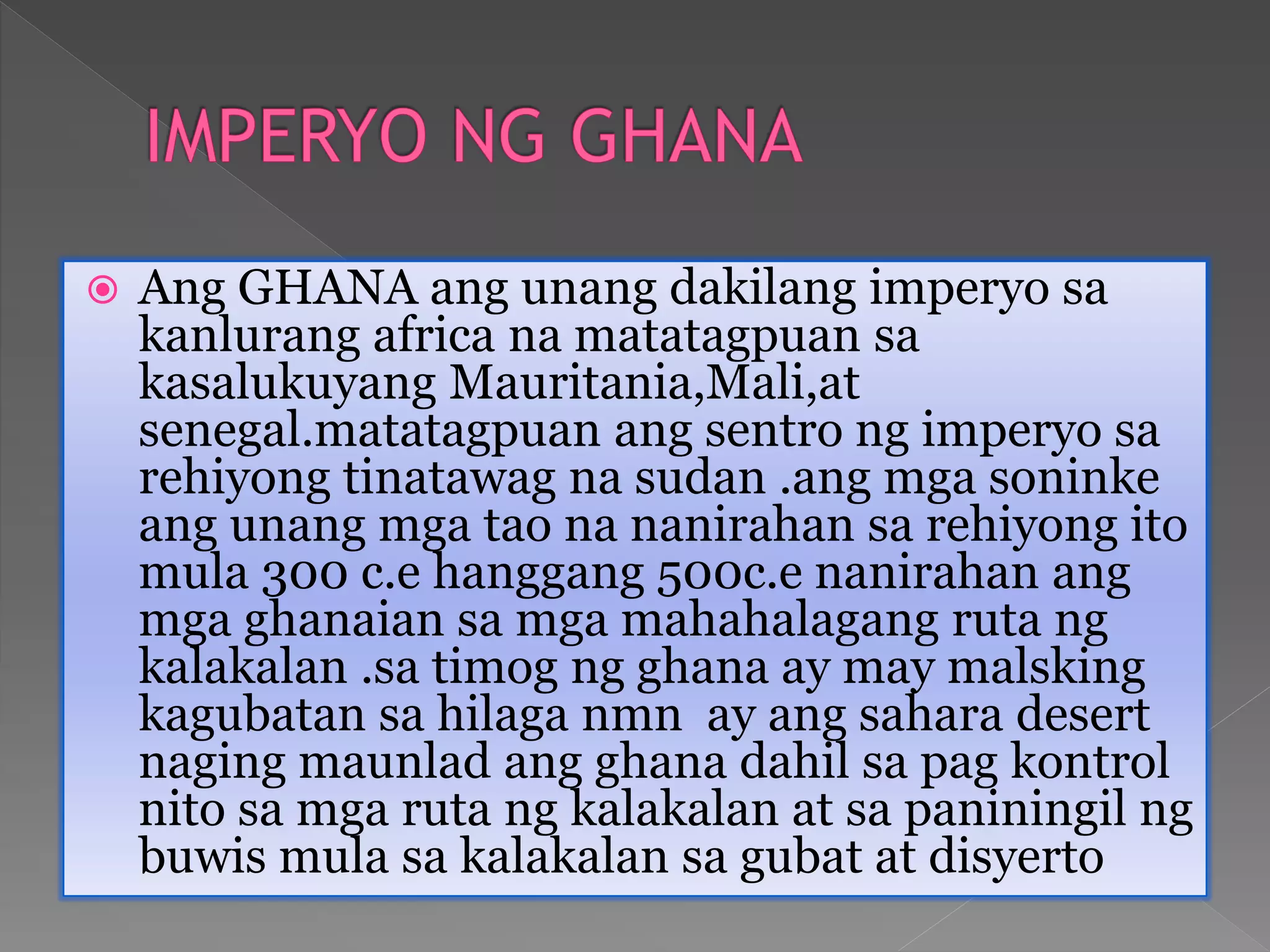 Mga sinaunang imperyo ng africa (2) | PPTX
