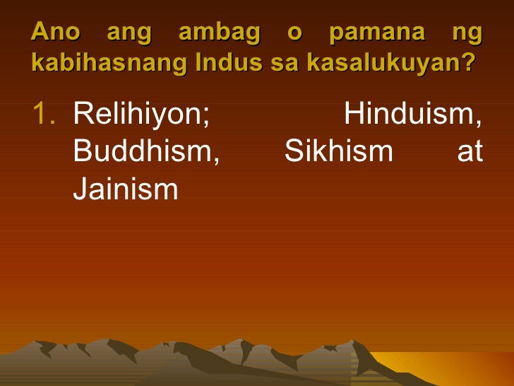 Mga sinaunang kabihasnan sa india