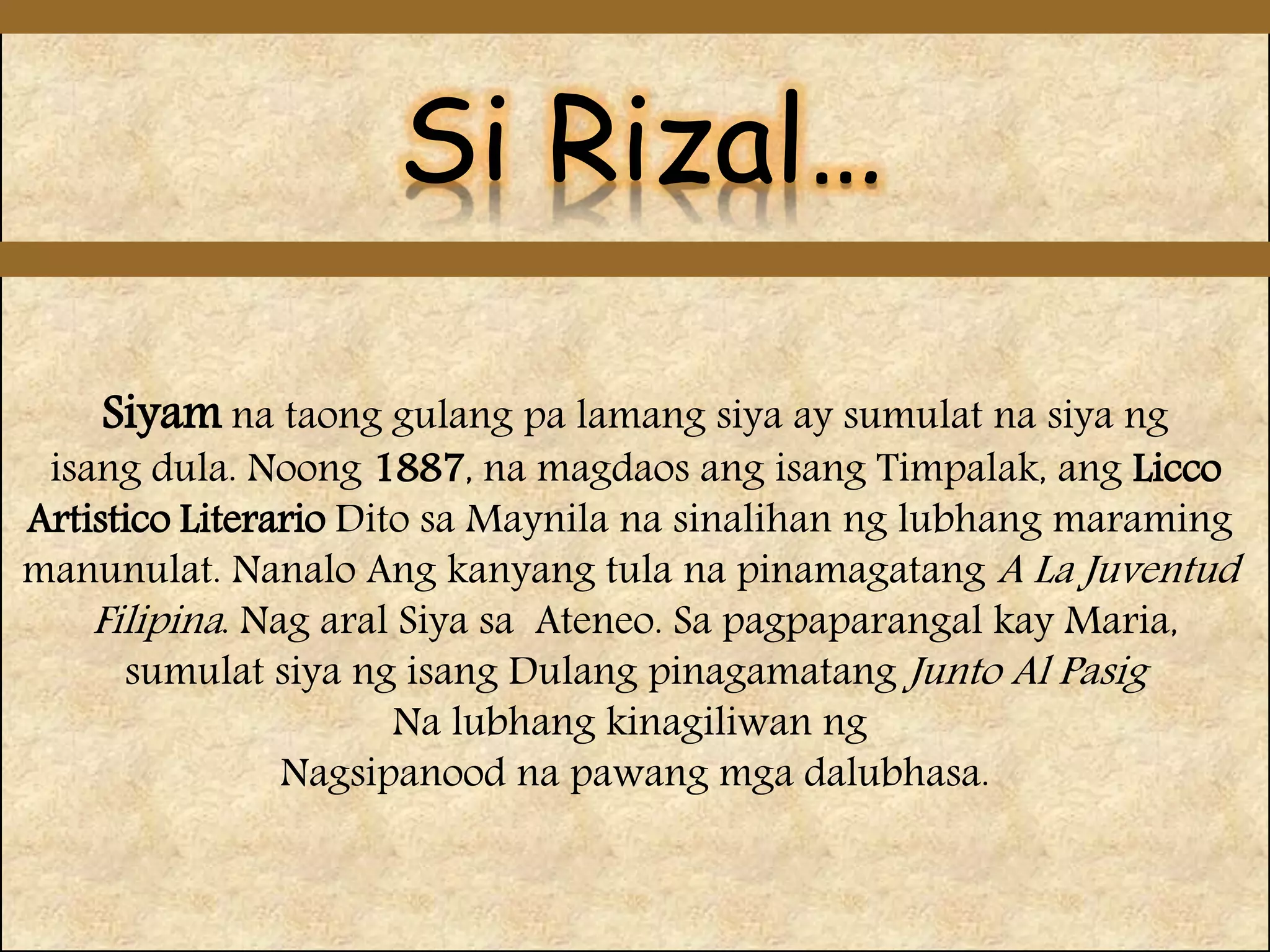 Mga Sinulat ni Dr. Jose Rizal | PPTX