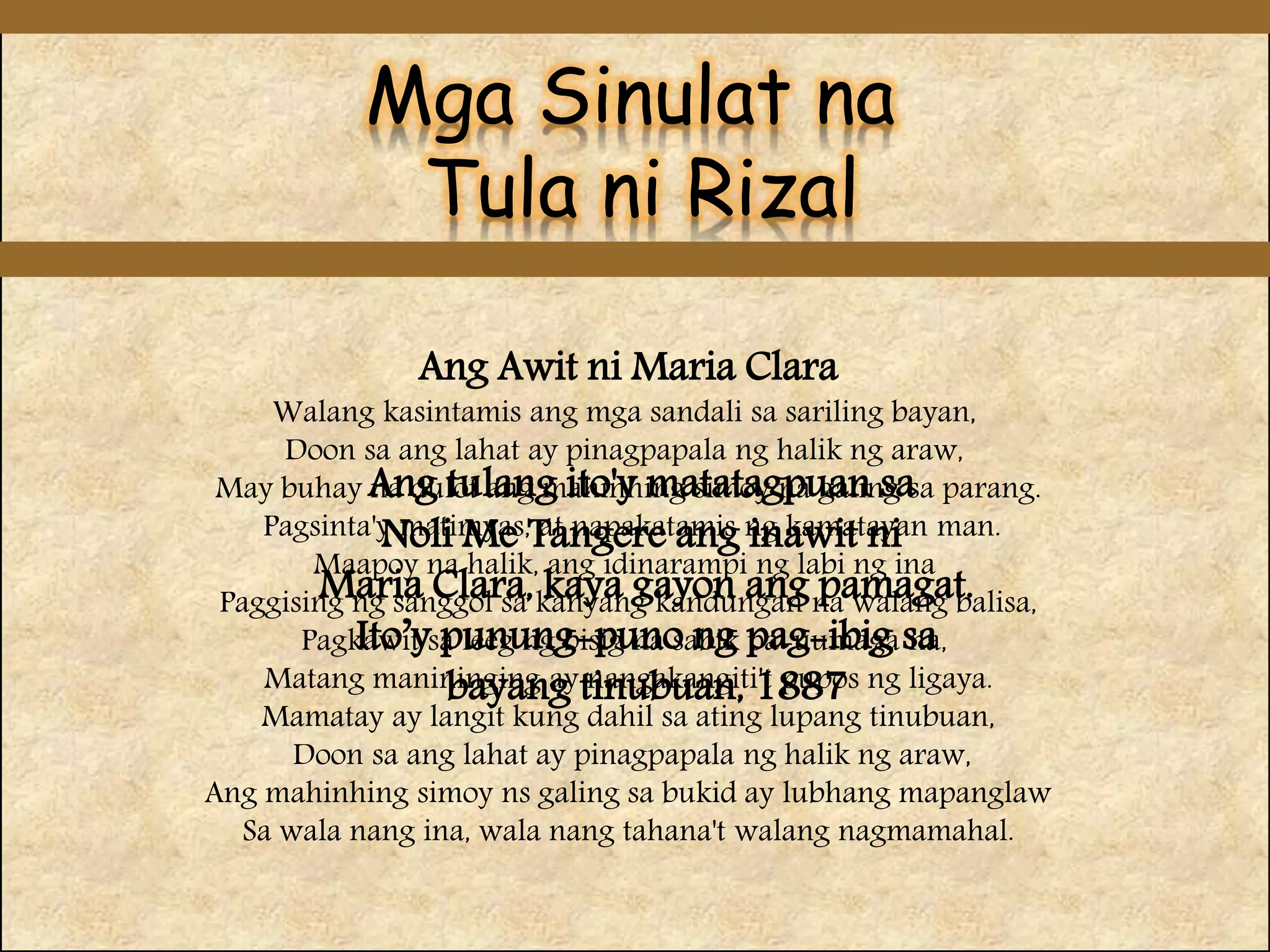 Mga Sinulat ni Dr. Jose Rizal | PPTX