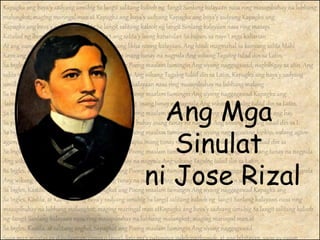 Mga Sinulat ni Dr. Jose Rizal | PPTX