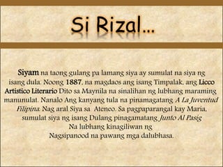 Mga Sinulat ni Dr. Jose Rizal | PPTX