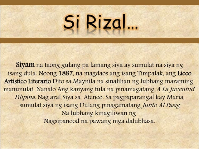 Mga Sinulat ni Dr. Jose Rizal | PPTX