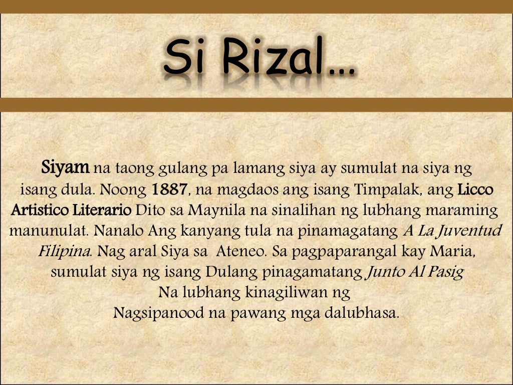 Mga Sinulat ni Dr. Jose Rizal