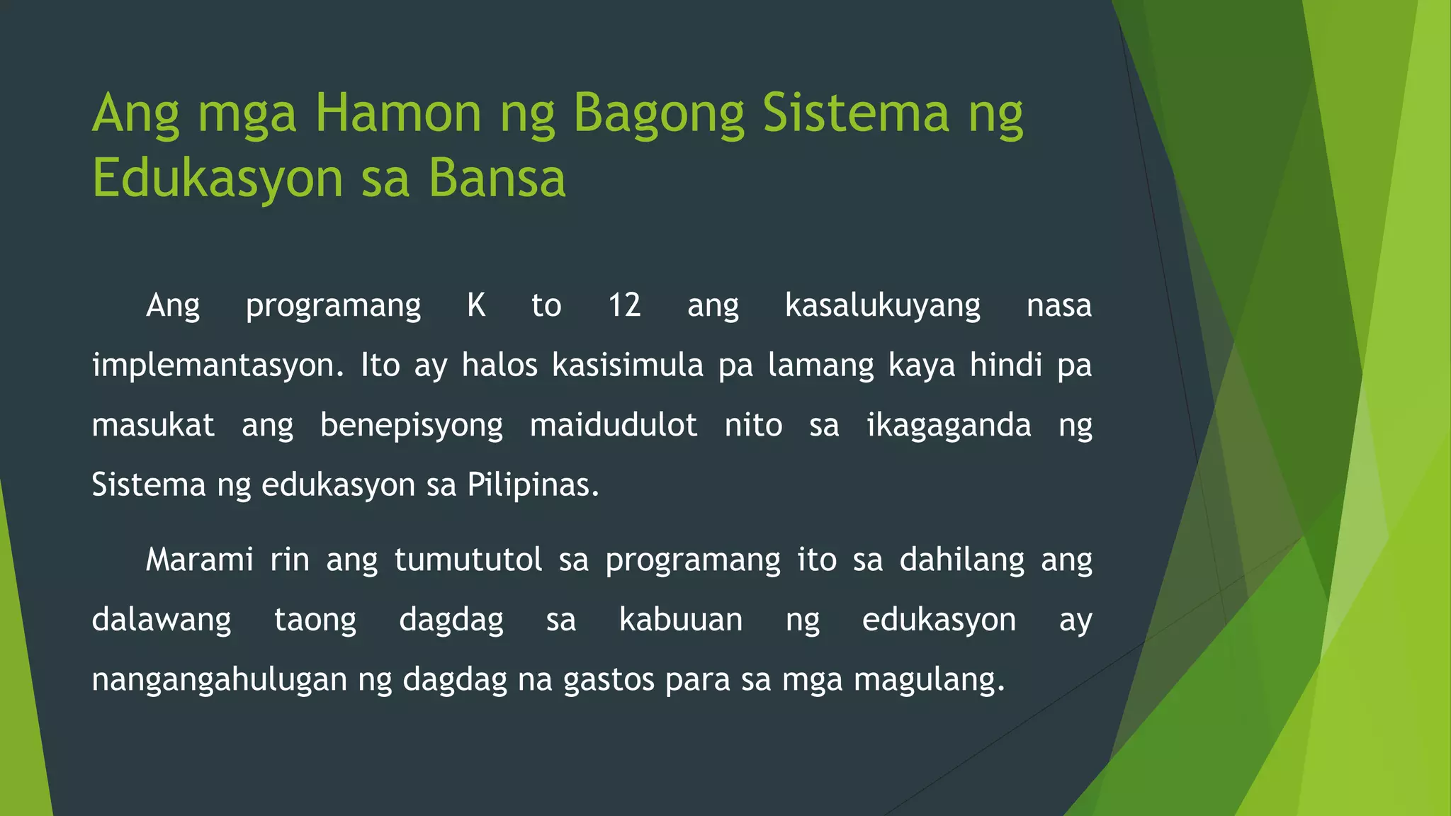 Mga Suliraning Kinahaharap ng Sektor ng Edukasyon sa Bansa | PPTX