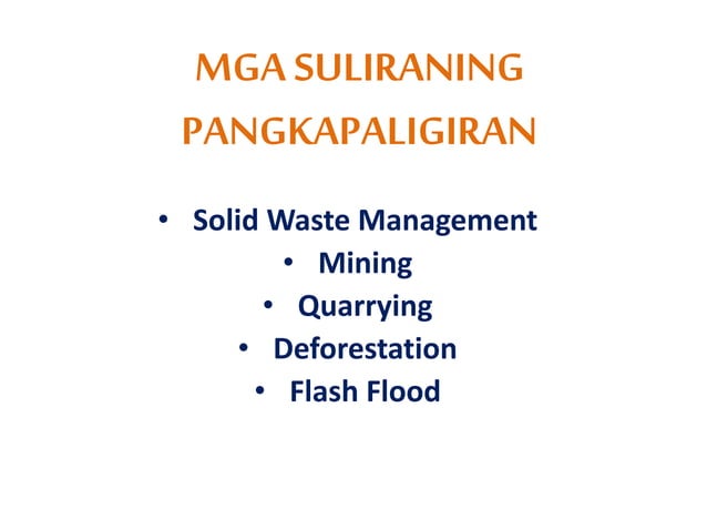 Mga suliraning pangkapaligiran | PPTX