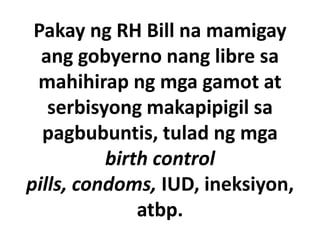 Mga Tanong at Sagot sa RH Bill | PPTX