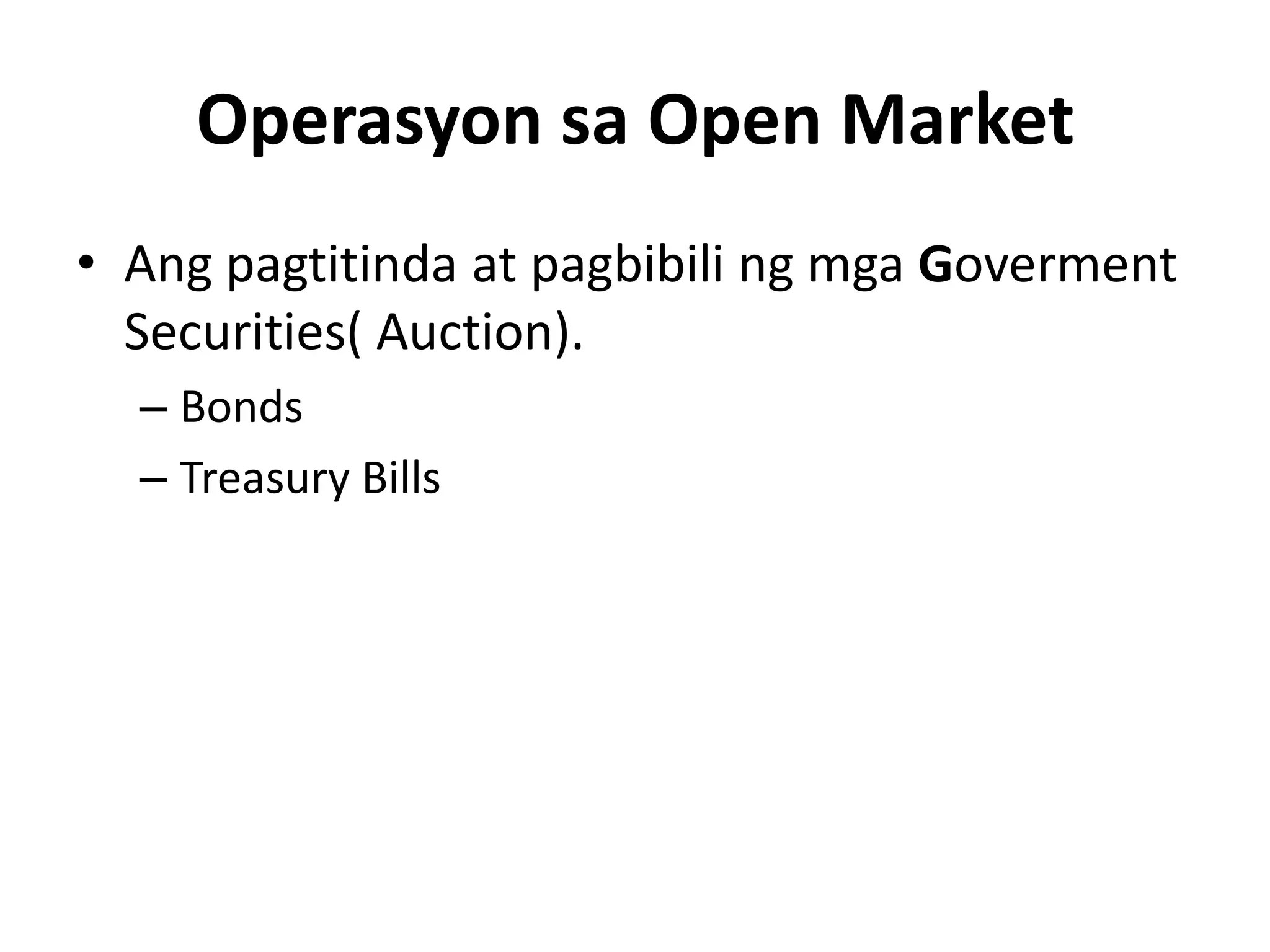 Mga tatangnan ng patakarang pananalapi | PPTX