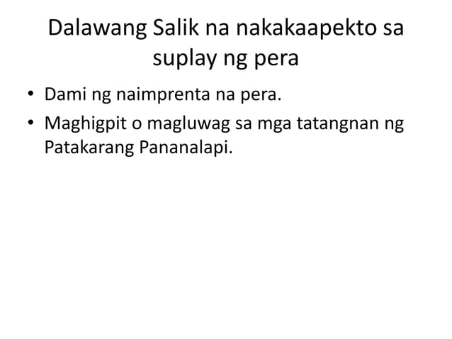 Mga tatangnan ng patakarang pananalapi | PPTX