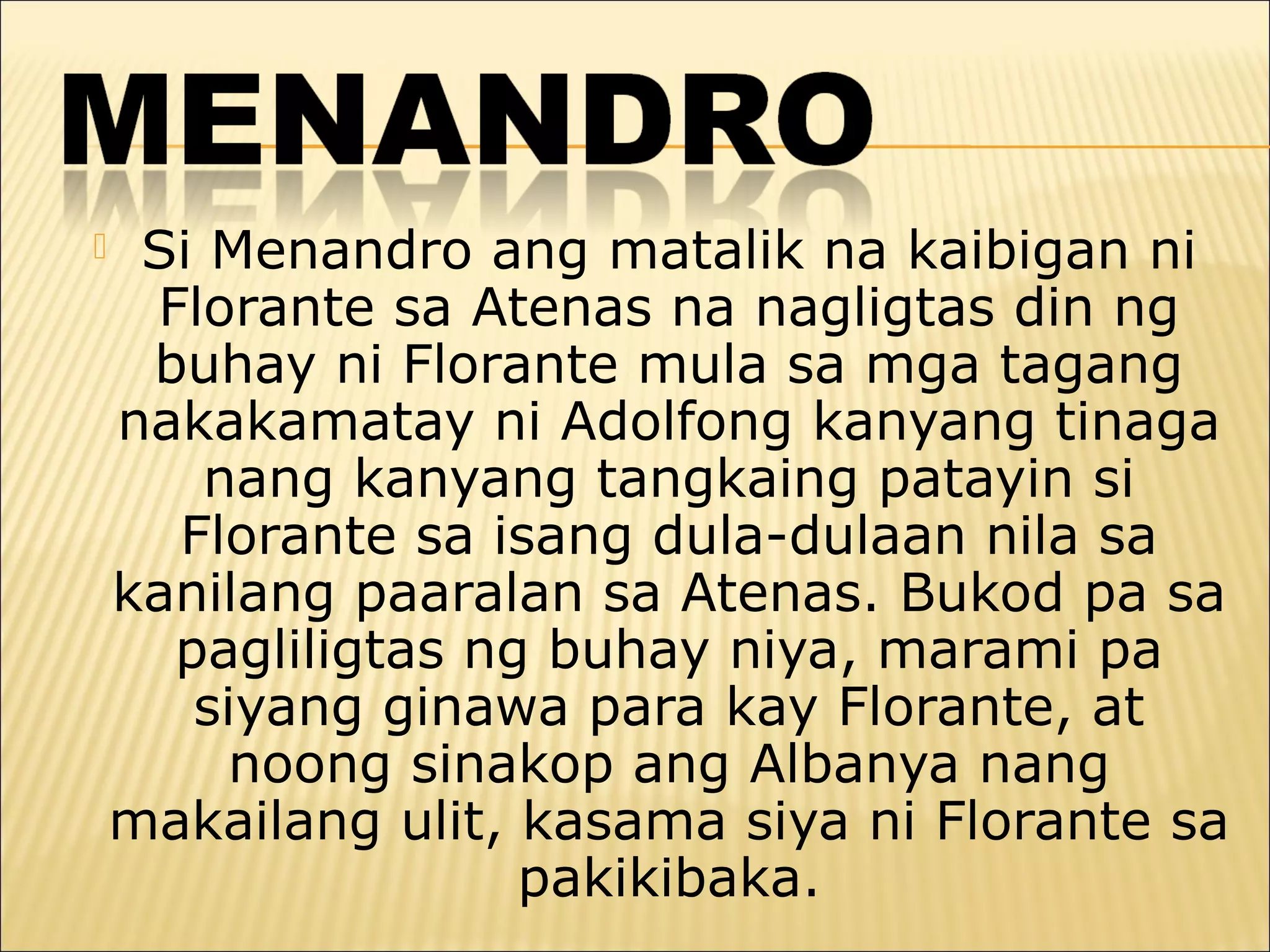 Mga Mahahalagang Tauhan sa Florante at Laura | PPT