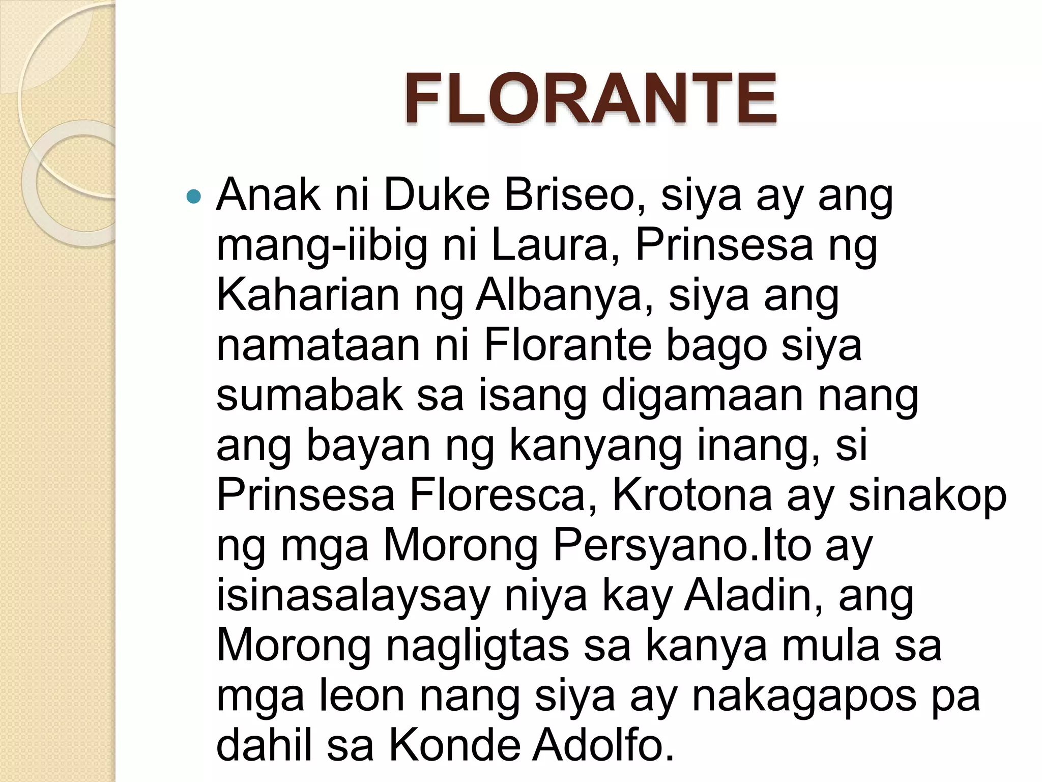 Mga Tauhan sa Florante at Laura | PPTX