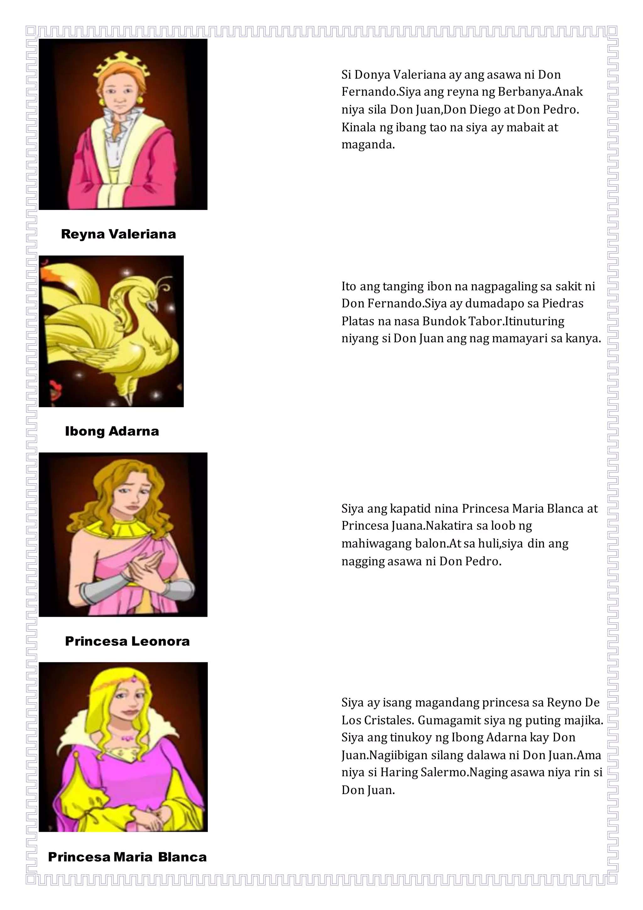 Mga tauhan sa_ibong_adarna | DOCX