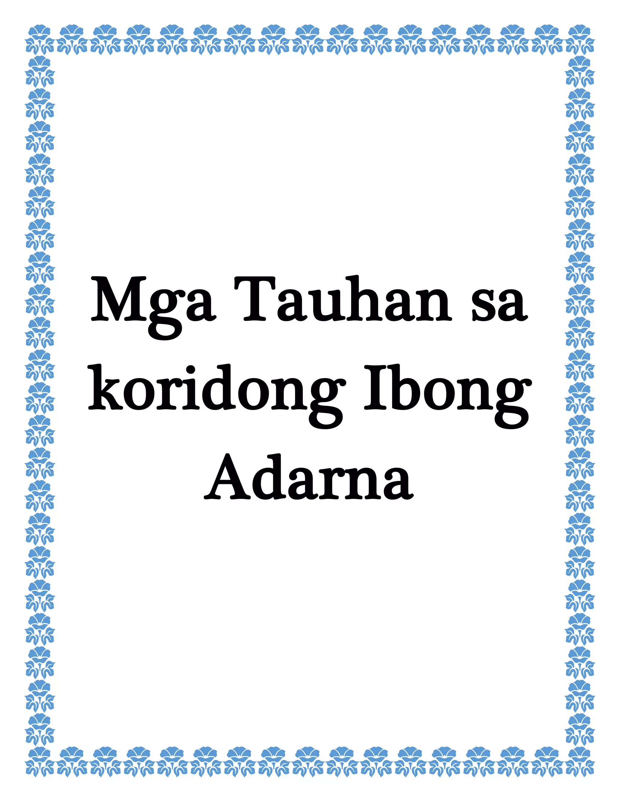 Mga Larawan ng tauhan sa Ibong Adarna | DOCX