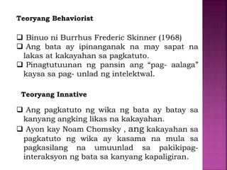 Mga teorya at tungkulin ng wikang filipino | PPTX