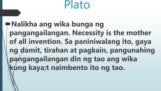 Mga teorya ng pinagmulan ng wika | PPTX