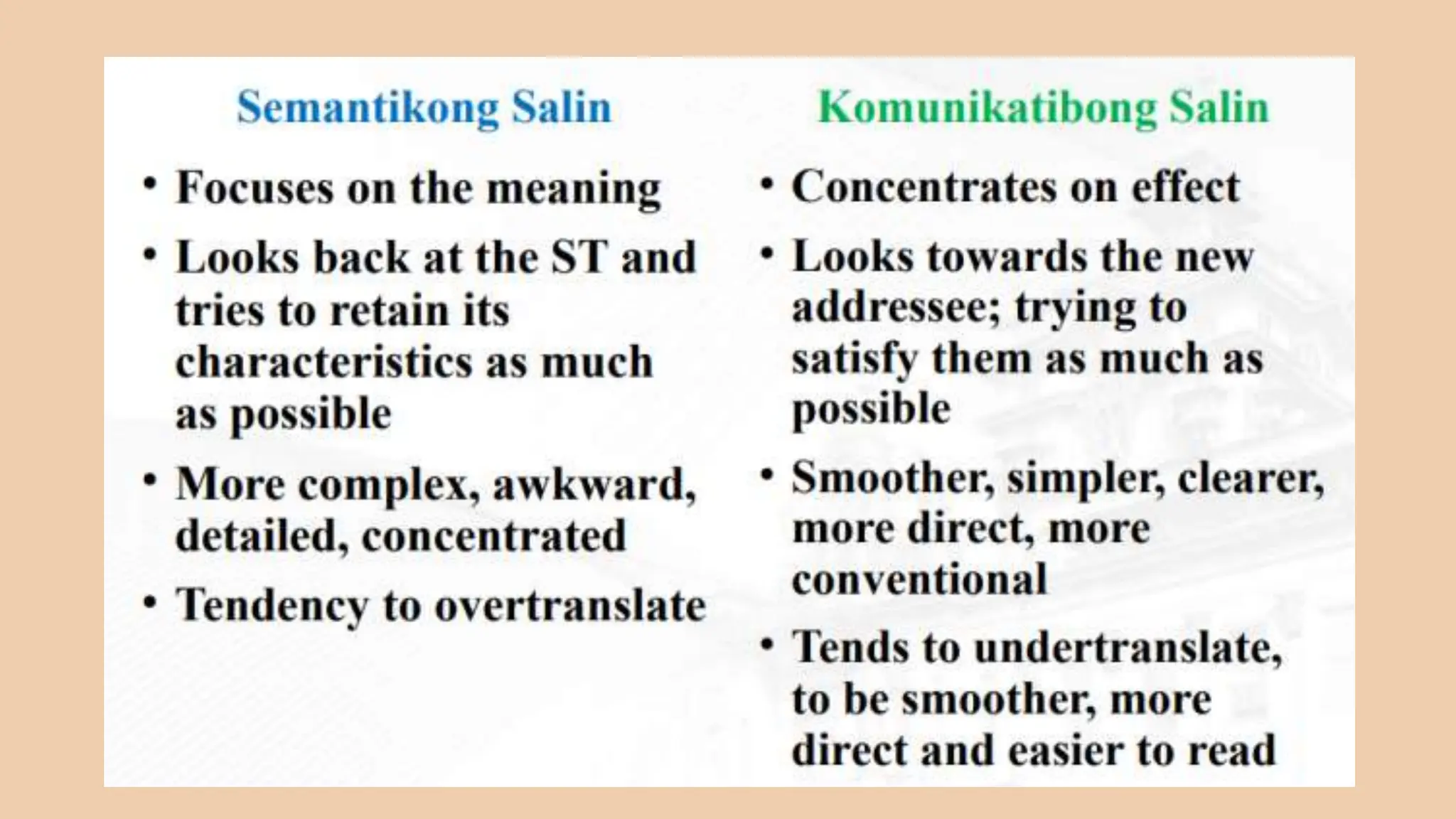 MGA TEORYA SA PAGSASALIN, FORMAL VS DYNAMIC EQUIVALENCE, SEMANTIC VS ...