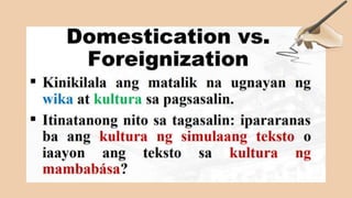 MGA TEORYA SA PAGSASALIN, FORMAL VS DYNAMIC EQUIVALENCE, SEMANTIC VS ...