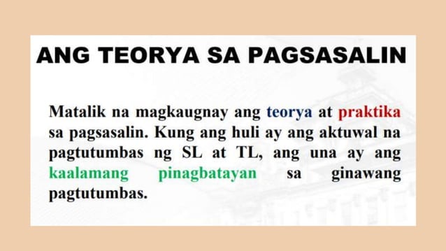 MGA TEORYA SA PAGSASALIN, FORMAL VS DYNAMIC EQUIVALENCE, SEMANTIC VS ...