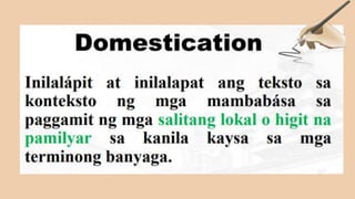 MGA TEORYA SA PAGSASALIN, FORMAL VS DYNAMIC EQUIVALENCE, SEMANTIC VS ...