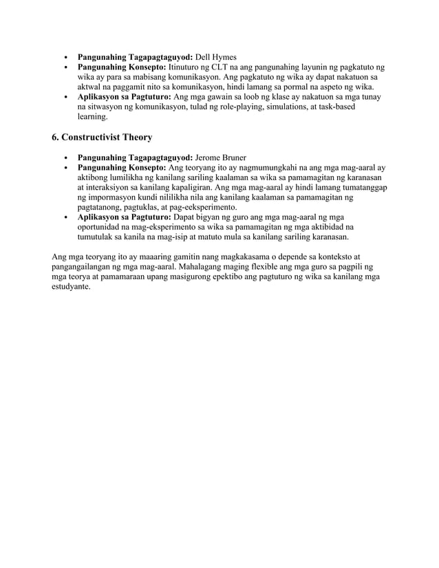 Mga Teorya sa pagtuturo ng wika SA KOLEHEYO.docx
